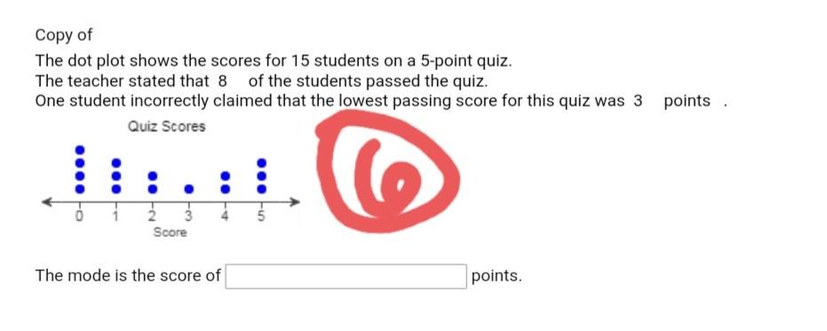 Solved Copy of The dot plot shows the scores for 15 students | Chegg.com