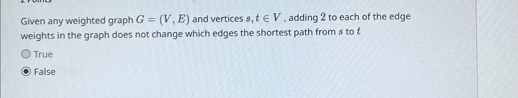Solved Given any weighted graph G=(V,E) ﻿and vertices | Chegg.com