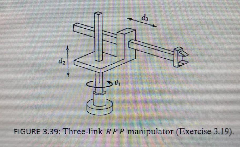 Solved dg 5 2 FIGURE 3.39: Three-link RPP manipulator | Chegg.com