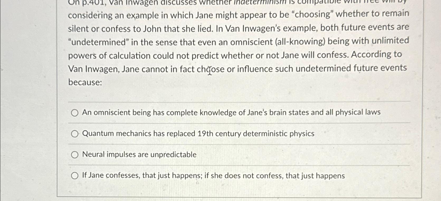 Solved considering an example in which Jane might appear to | Chegg.com