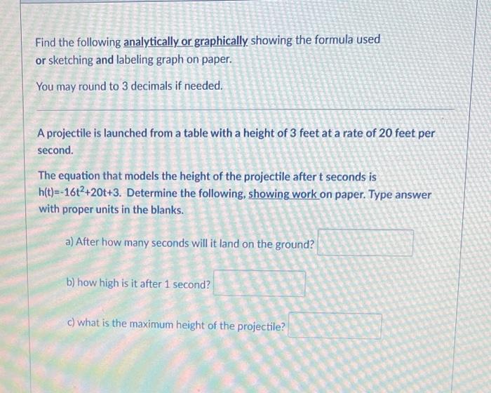 Solved Find the following analytically or graphically | Chegg.com