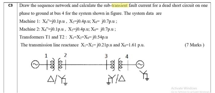 Solved C3 Draw the sequence network and calculate the | Chegg.com