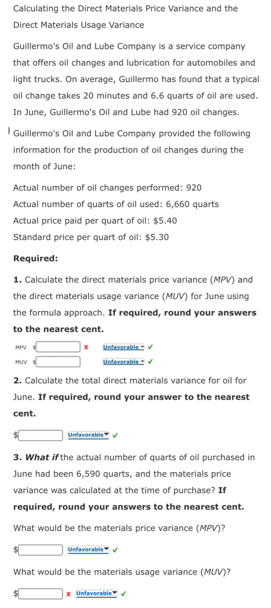 Solved Calculating the Direct Materials Price Variance and | Chegg.com