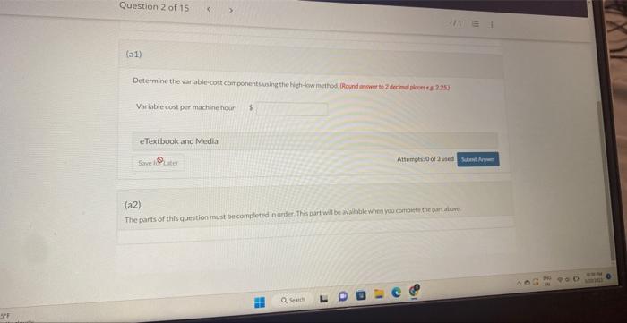 Solved maintenance costs. (a1) Determine the variable-cost | Chegg.com
