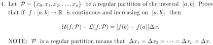 Solved Let P = {x0.x1.x2.....xn} be a regular partition of | Chegg.com