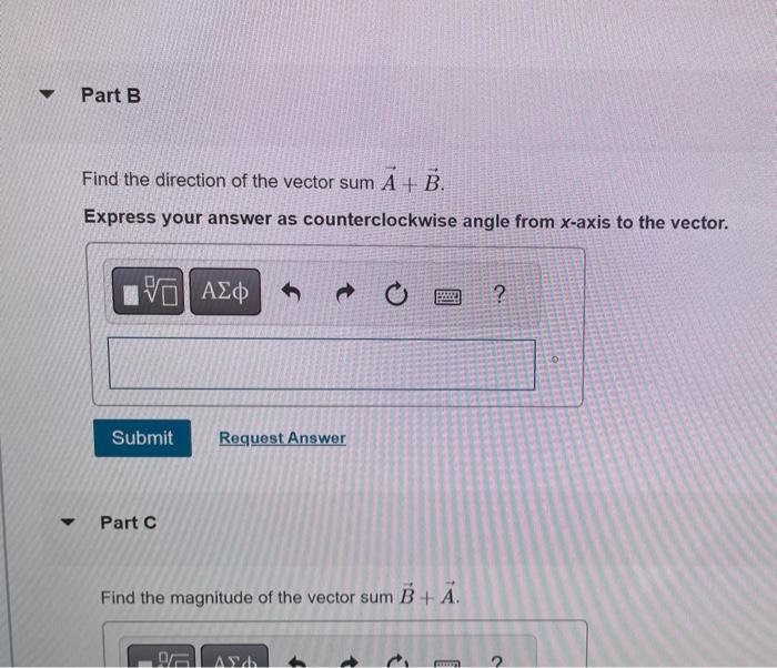 Solved For the vectors A and B in the figure (Figure 1), use | Chegg.com