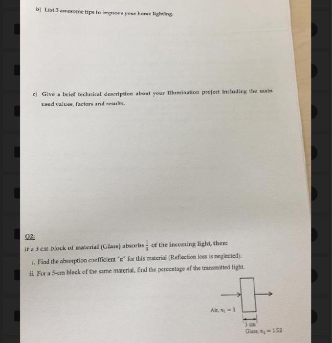 Solved 03 Calculation of illumination based on lumen method | Chegg.com