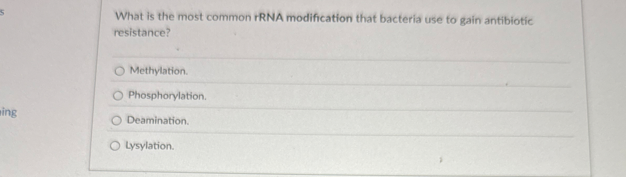 Solved What is the most common rRNA modification that | Chegg.com