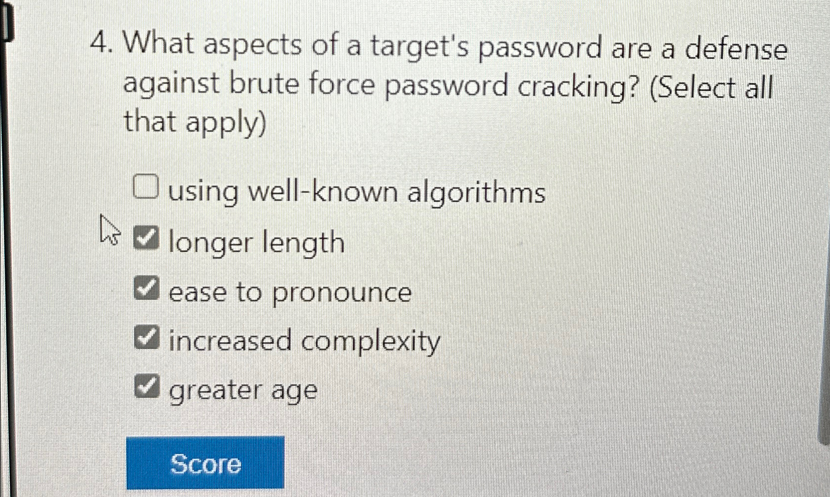 Solved What aspects of a target's password are a defense | Chegg.com