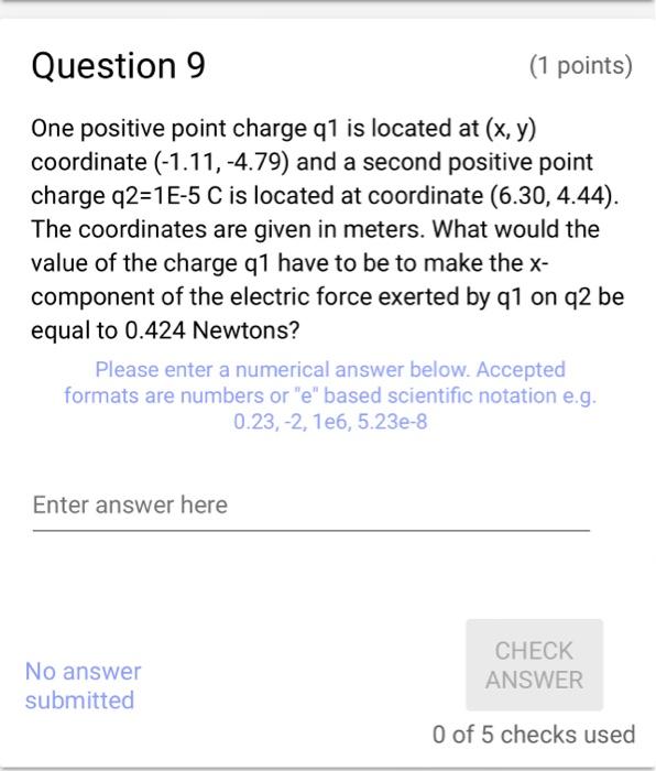 Solved One positive point charge q1 is located at (x,y) | Chegg.com