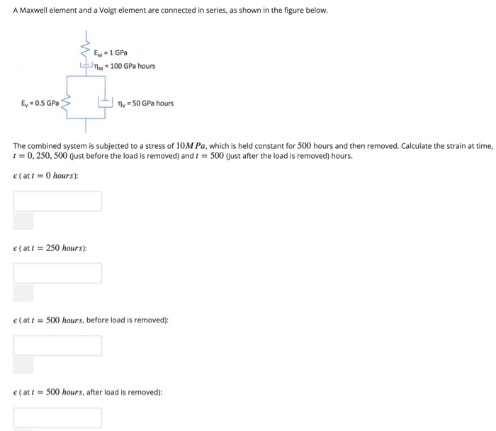 Solved A Maxwell element and a Voigt element are connected | Chegg.com