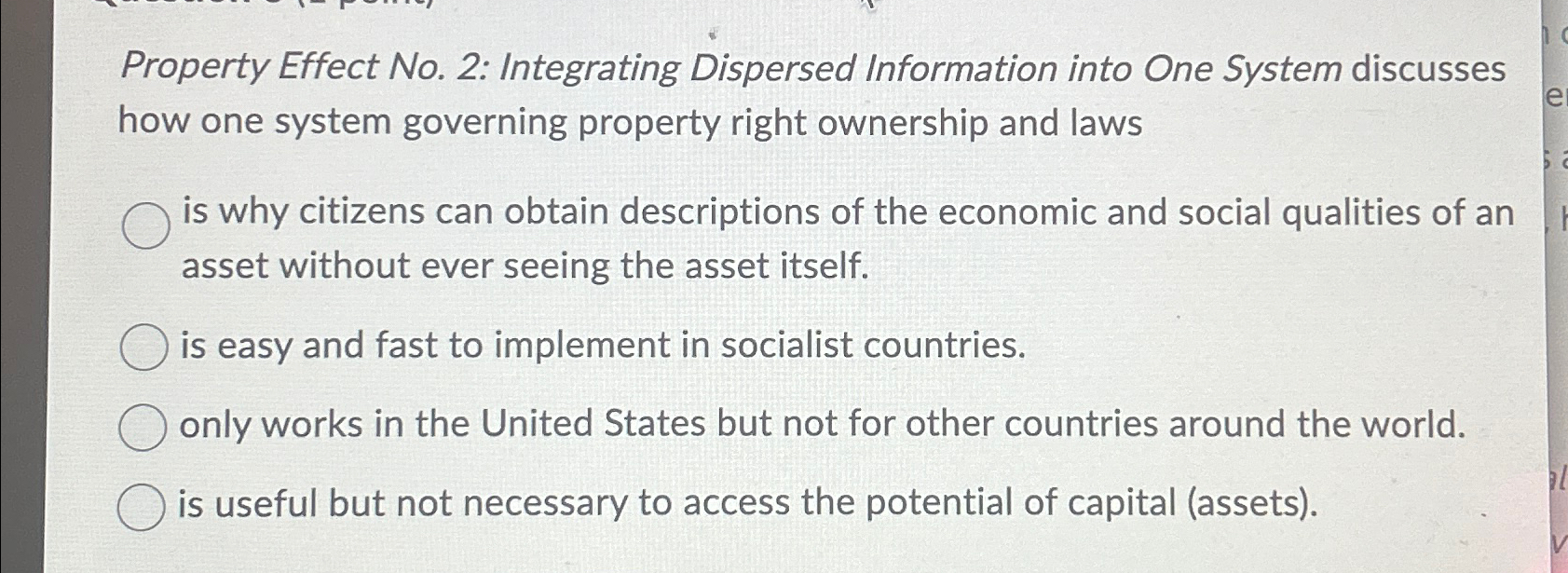 Solved Property Effect No. 2: Integrating Dispersed | Chegg.com