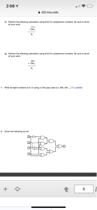 Solved 2:08 1 d2l.msu.edu Perform the following calculation | Chegg.com