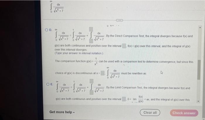 Solved Use integration, the Direct Comparison Test, or the | Chegg.com