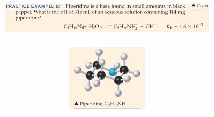 Solved PRACTICE EXAMPLE B: Piperidine is a base found in | Chegg.com