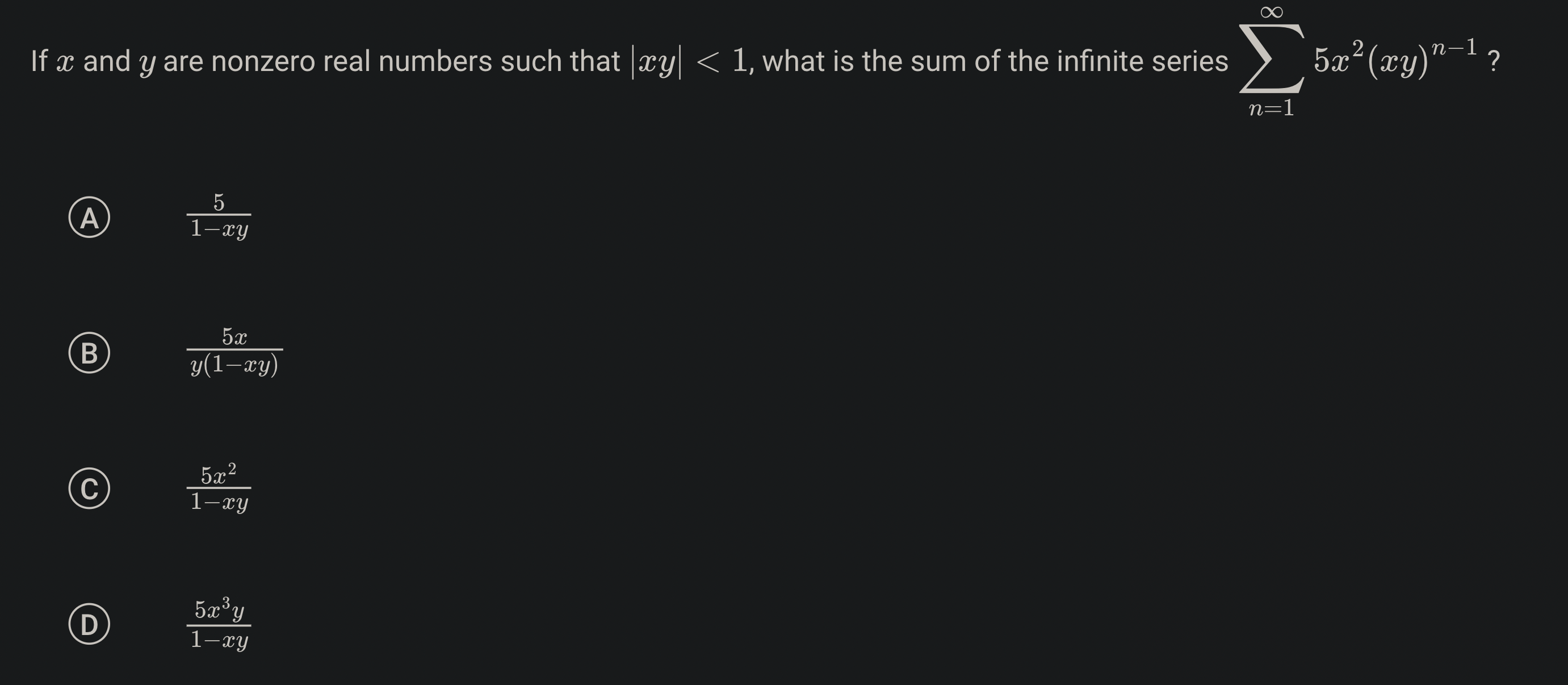 Solved If x ﻿and y ﻿are nonzero real numbers such that | Chegg.com