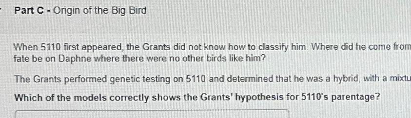 Solved Part C - ﻿Origin of the Big BirdWhen 5110 ﻿first | Chegg.com