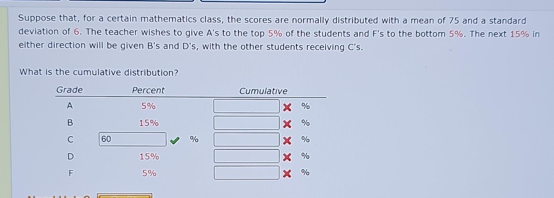 Solved Suppose that, for a certain mathematics class, the | Chegg.com