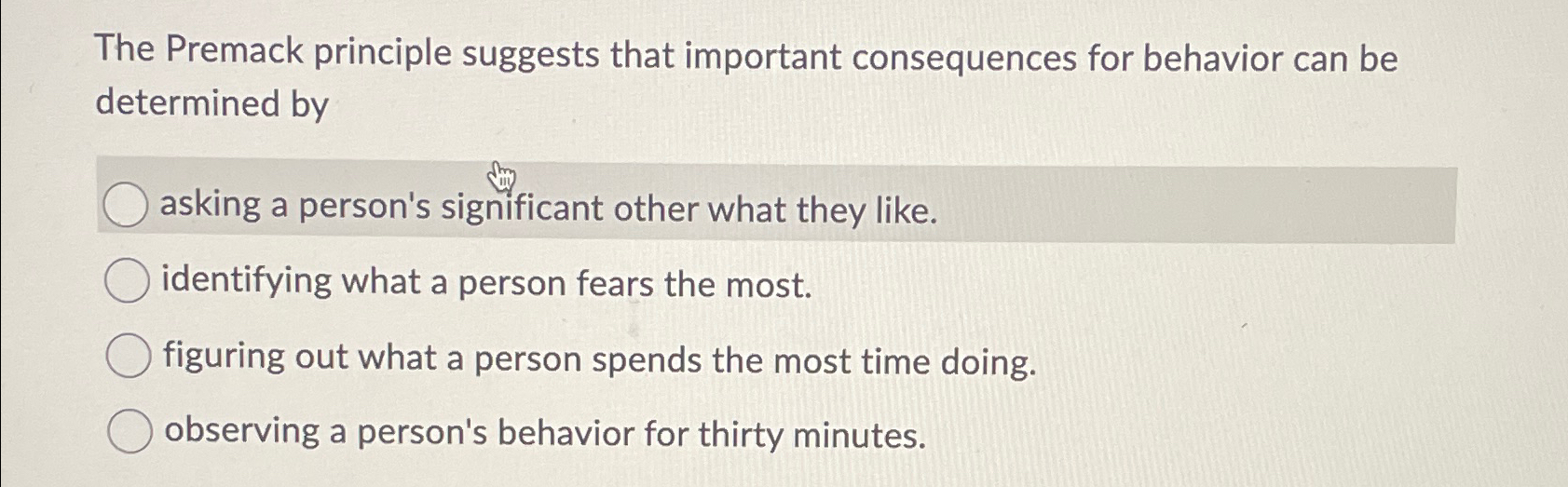 Solved The Premack principle suggests that important | Chegg.com