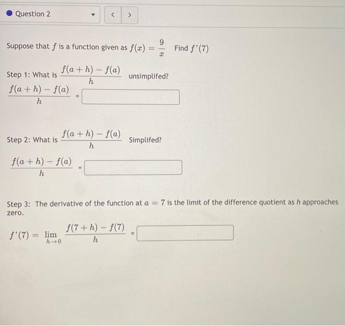 Solved Suppose that f is a function given as f(x)=x9 Find | Chegg.com