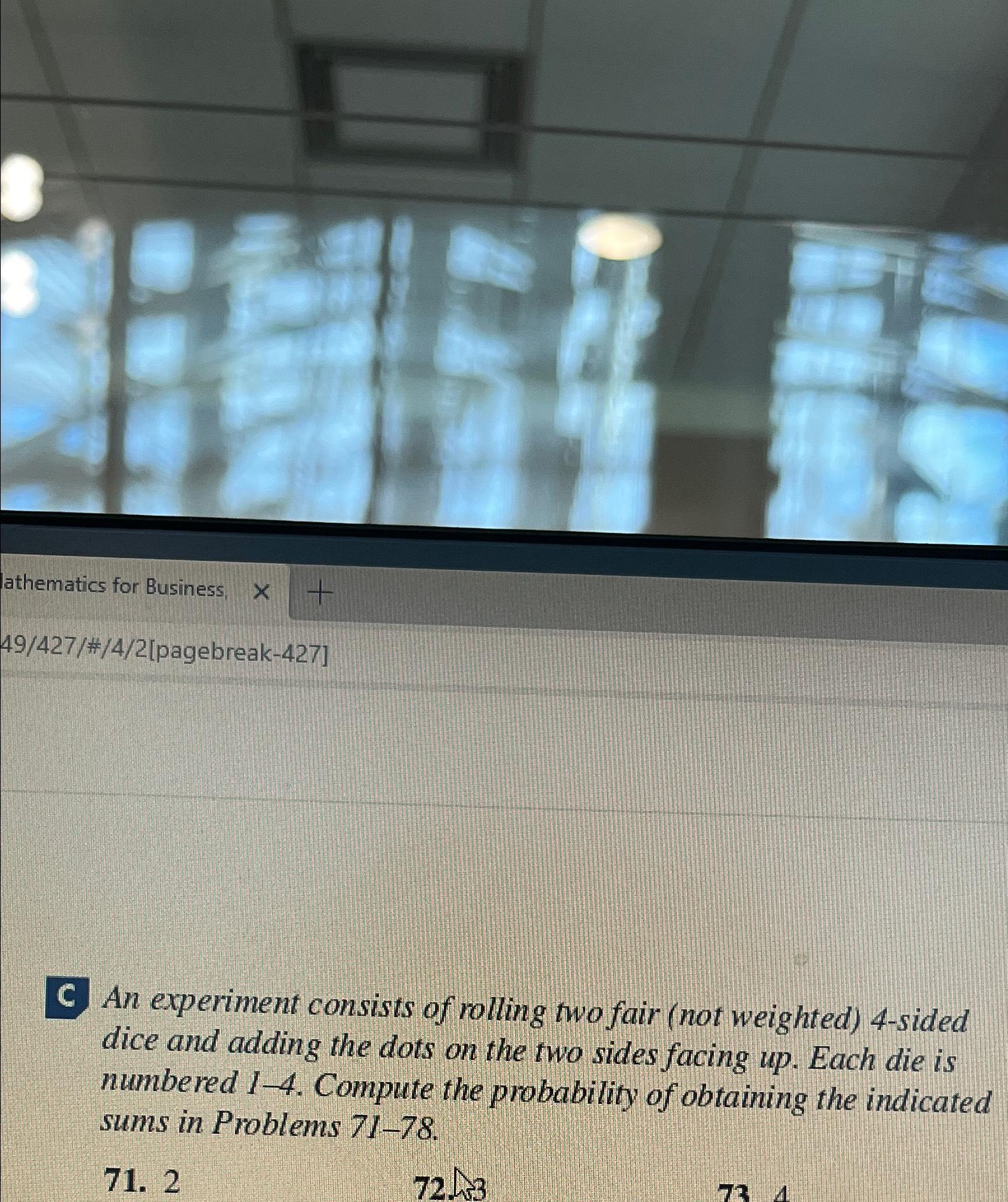 Solved C An experiment consists of rolling two fair (not | Chegg.com