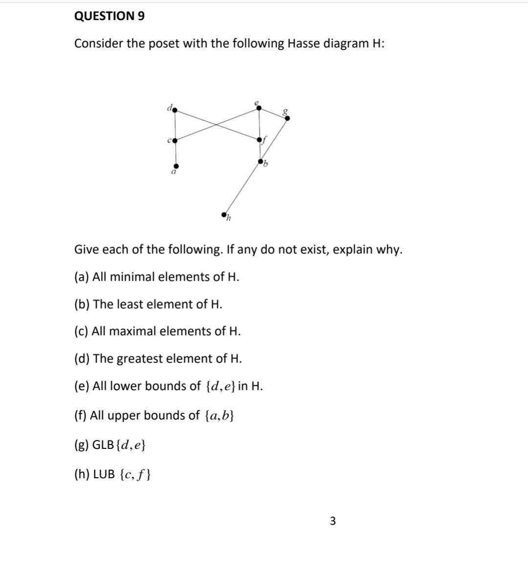 Solved Consider the poset with the following Hasse diagram | Chegg.com