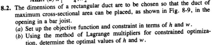 Solved .2. The dimensions of a rectangular duct are to be | Chegg.com