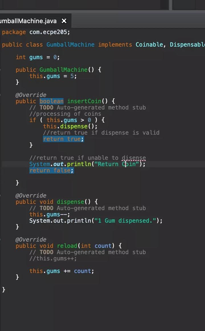 Create a java, machine that just accept coins. | Chegg.com