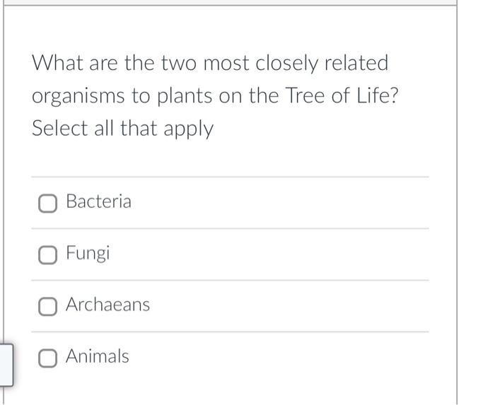 Solved What are the two most closely related organisms to | Chegg.com