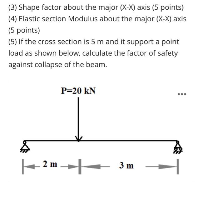 Solved Given the section below, calculate:(3) Shape factor | Chegg.com
