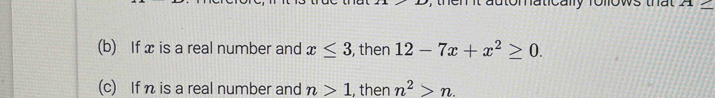 Solved (b) ﻿If x ﻿is a real number and x≤3, ﻿then | Chegg.com