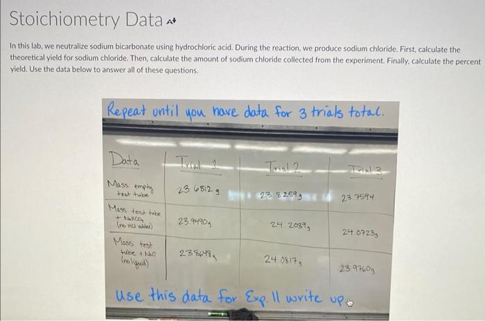 Solved In this lab, we neutralize sodium bicarbonate using | Chegg.com