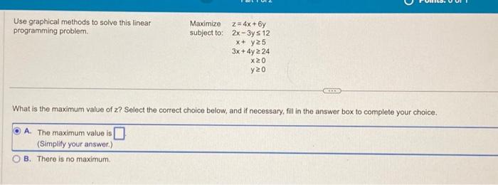 Solved Use graphical methods to solve this linear | Chegg.com