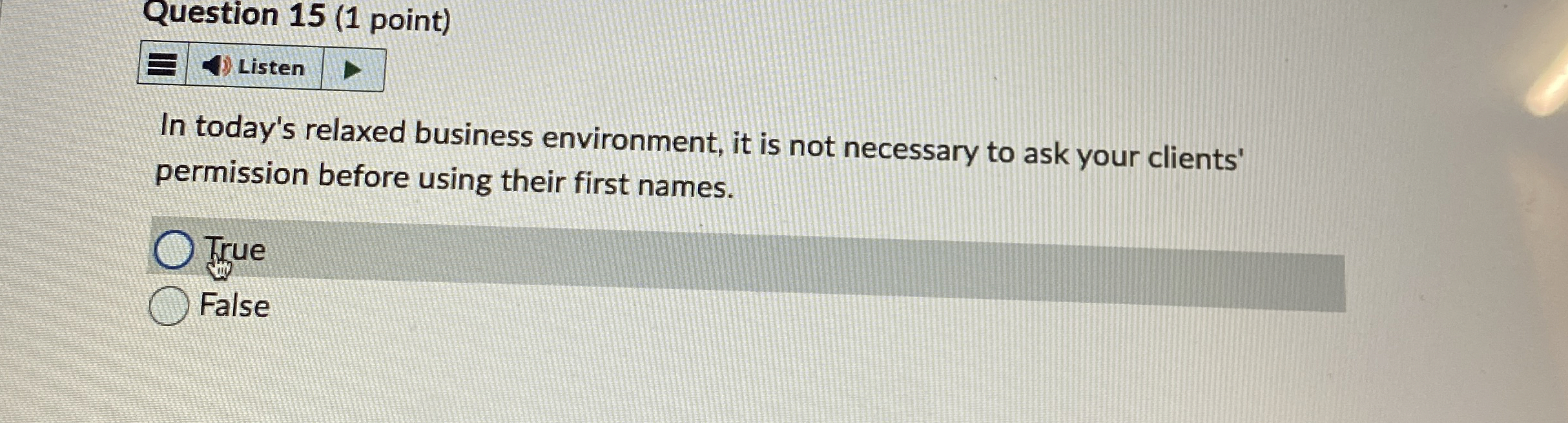 Solved Question 15 (1 ﻿point)ListenIn today's relaxed | Chegg.com