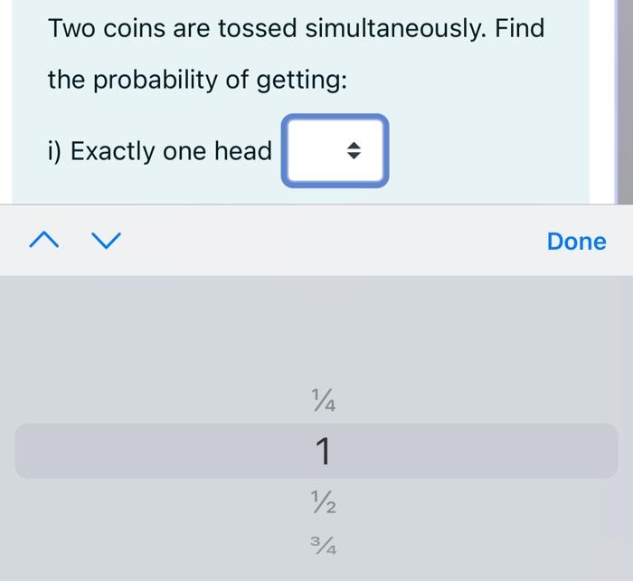 Solved Two coins are tossed simultaneously. Find the | Chegg.com
