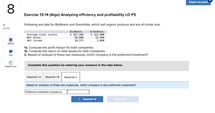 Solved Exercise 13-14 (Algo) Analyzing efficiency and | Chegg.com