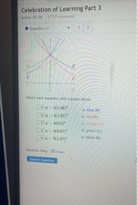 Solved Celebration of Learning Part 3 Score: 20/34 17/25 | Chegg.com