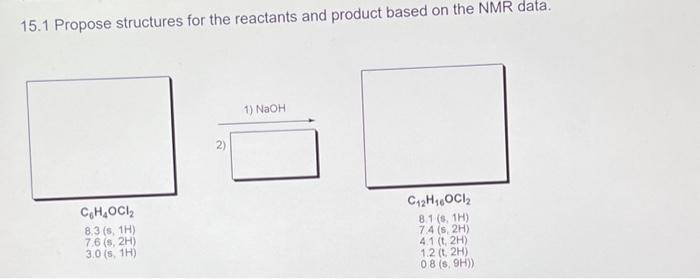 Solved 15.1 Propose structures for the reactants and product | Chegg.com