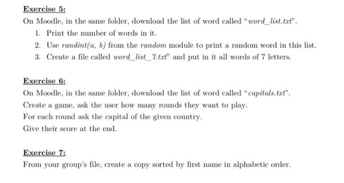 Solved Exercise 1: From Moodle, download your group's text | Chegg.com