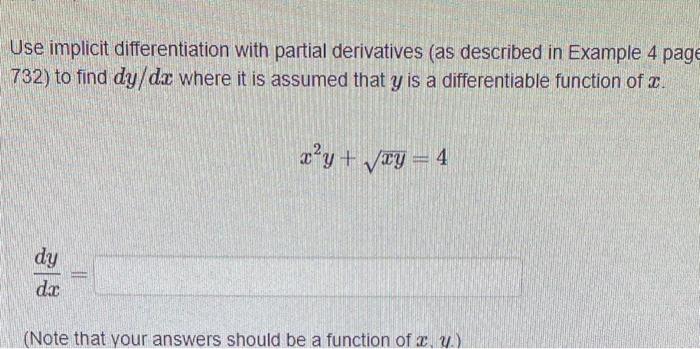 Solved Use implicit differentiation with partial derivatives | Chegg.com