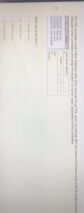 Solved The "RS" recordset contain below database table which | Chegg.com