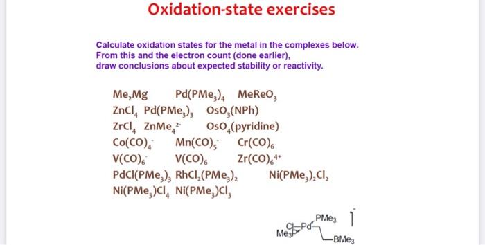 Solved Oxidation State Exercises Calculate Oxidation States