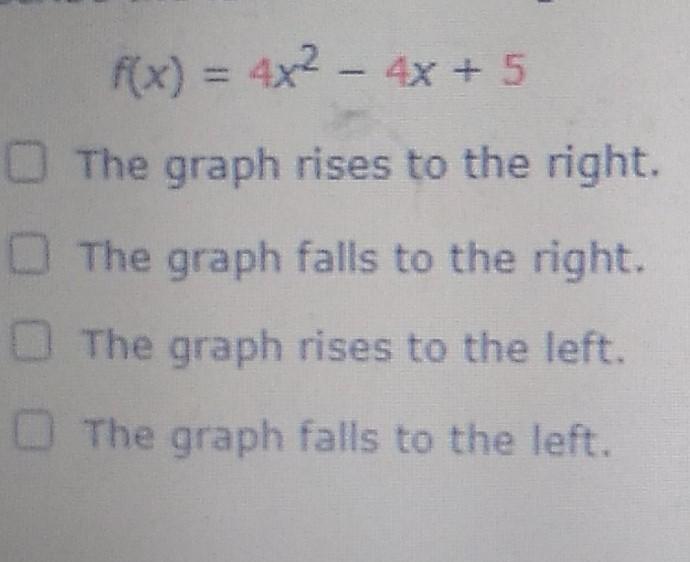 Solved describe the left hand and right hand behavior of the | Chegg.com