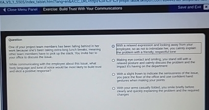 Solved Close Mary Pane'Exericise: Buld Trust With Your | Chegg.com