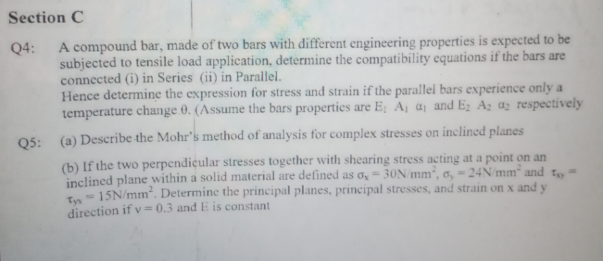 Solved Section CQ4: A compound bar, made of two bars with | Chegg.com