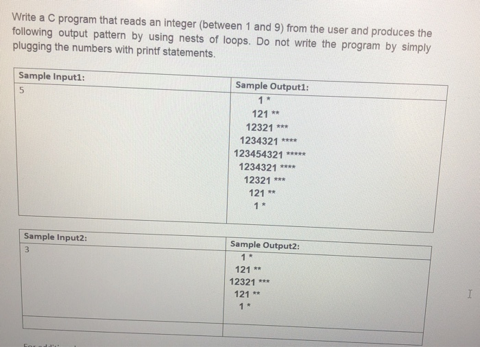 Solved Write a C program that reads an integer (between 1 | Chegg.com