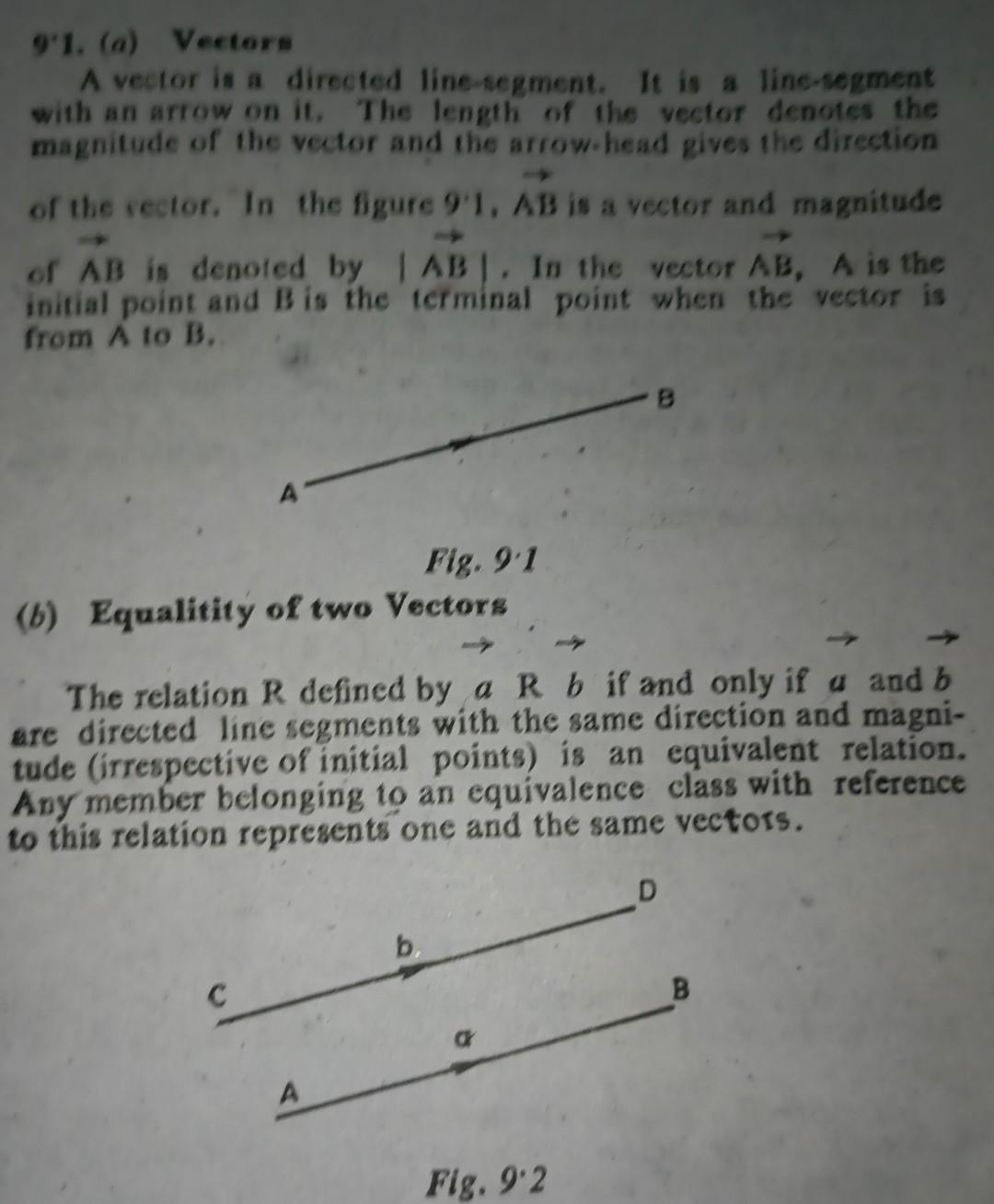 Solved 9'1. (a) Vectors A vector is a directed line-segment. | Chegg.com