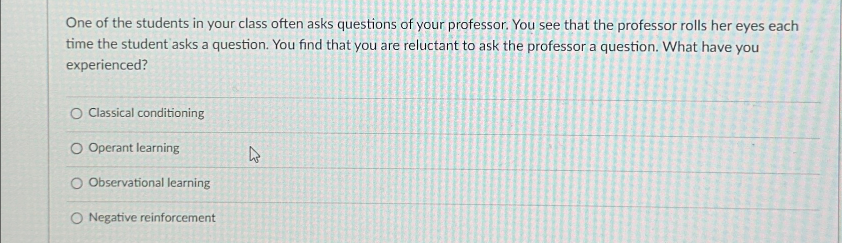 Solved One of the students in your class often asks | Chegg.com