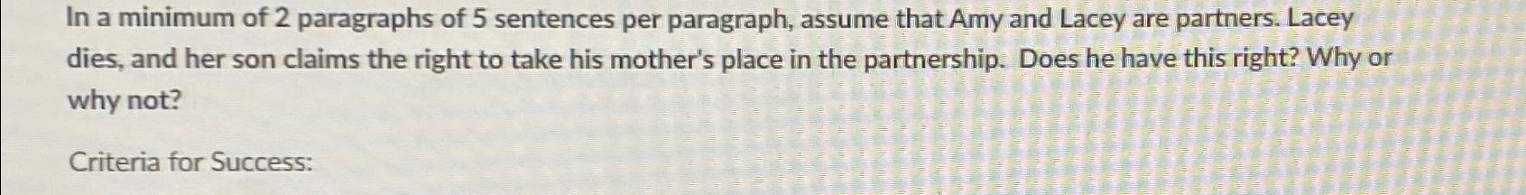 Solved In a minimum of 2 ﻿paragraphs of 5 ﻿sentences per | Chegg.com