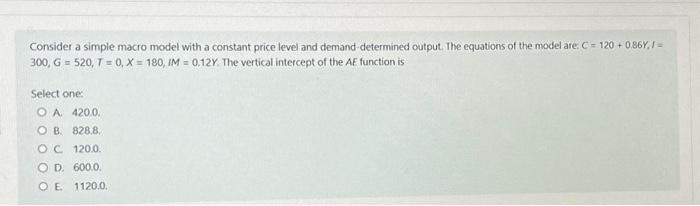 Solved Consider a simple macro model with a constant price | Chegg.com